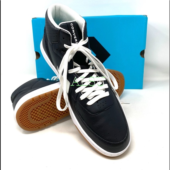 Converse | Shoes | Converse Rival Mid Top Leather Black Men Sneakers ...